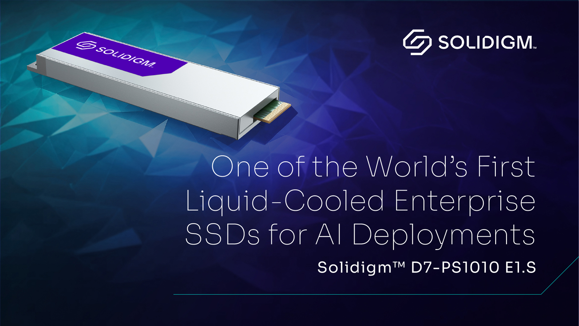 Solidigm Develops One of the World’s First Liquid-Cooled Enterprise SSDs for AI Deployments ...